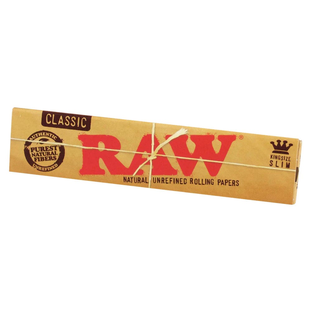 Raw Classic King Size Slim Natural Hemp Gum Rolling PaperS (50) | LIFTOFF